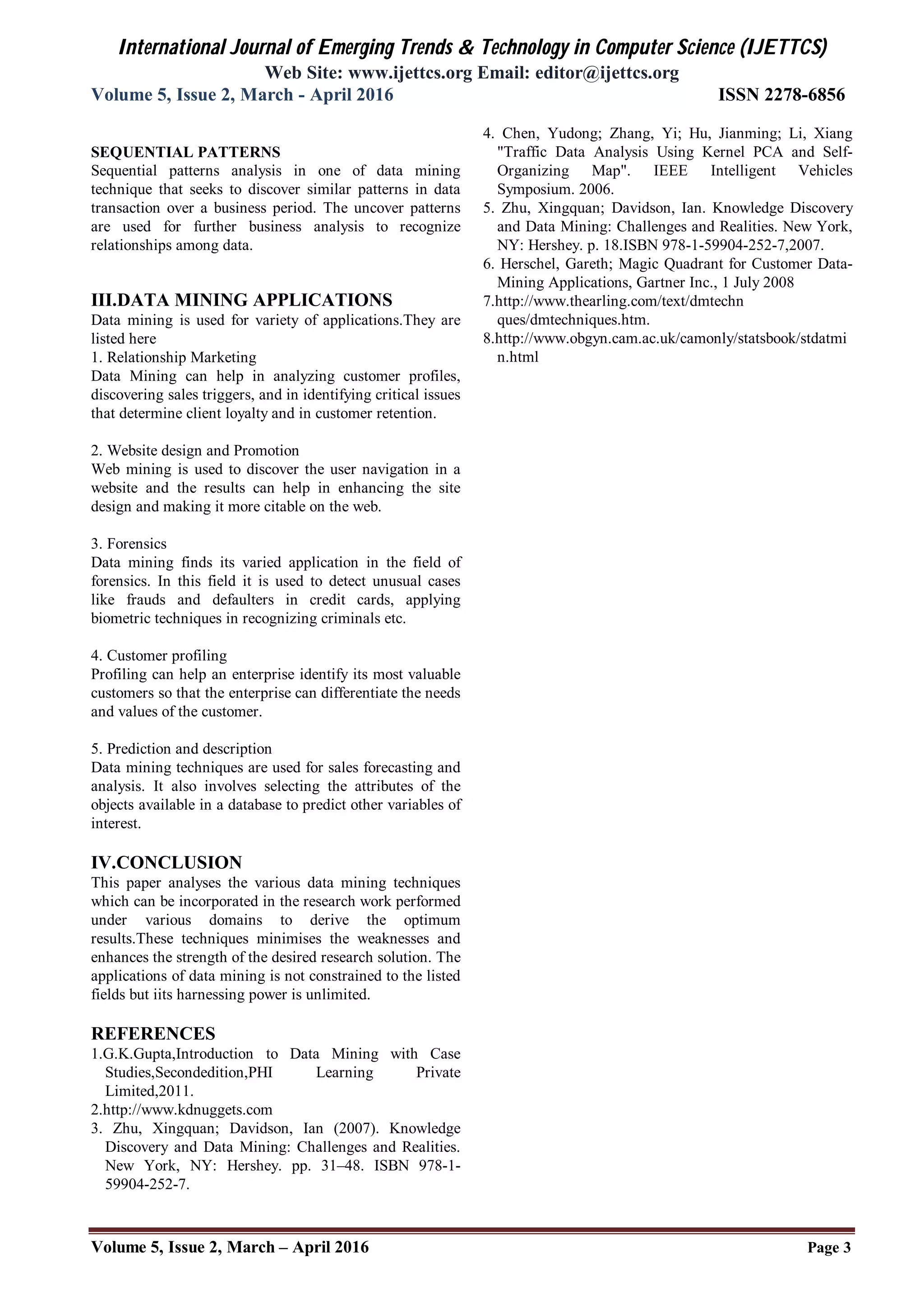 EXPLORING DATA MINING TECHNIQUES AND ITS APPLICATIONS | PDF