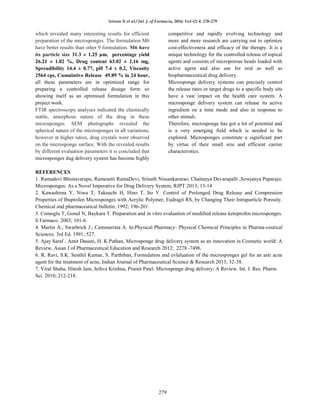 FORMULATION AND EVALUATION OF GEL LOADED MICROSPONGES OF DICLOFENAC ...