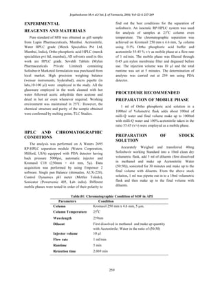 Development and validation of stability indicating RP-HPLC method for estimation of sofosbuvir ...