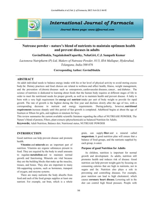 Nutrease powder - nature’s blend of nutrients to maintain optimum ...