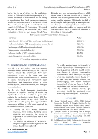 Assessing Artificial Insemination Service Effectiveness and Evaluation of Semen Quality in West ...