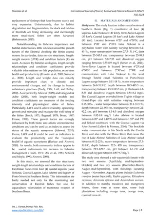 Assessment of size structures, length-weight models and condition ...