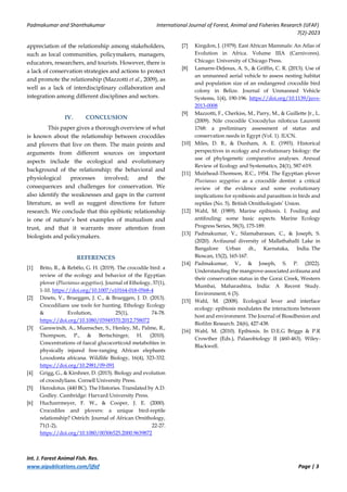 The ecological and evolutionary significance of the crocodile-plover ...