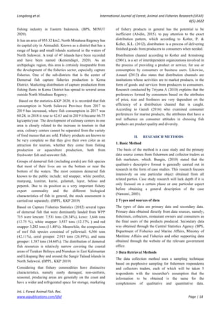 Distribution Patterns and Consumer Preferences on Demersal Fish in ...