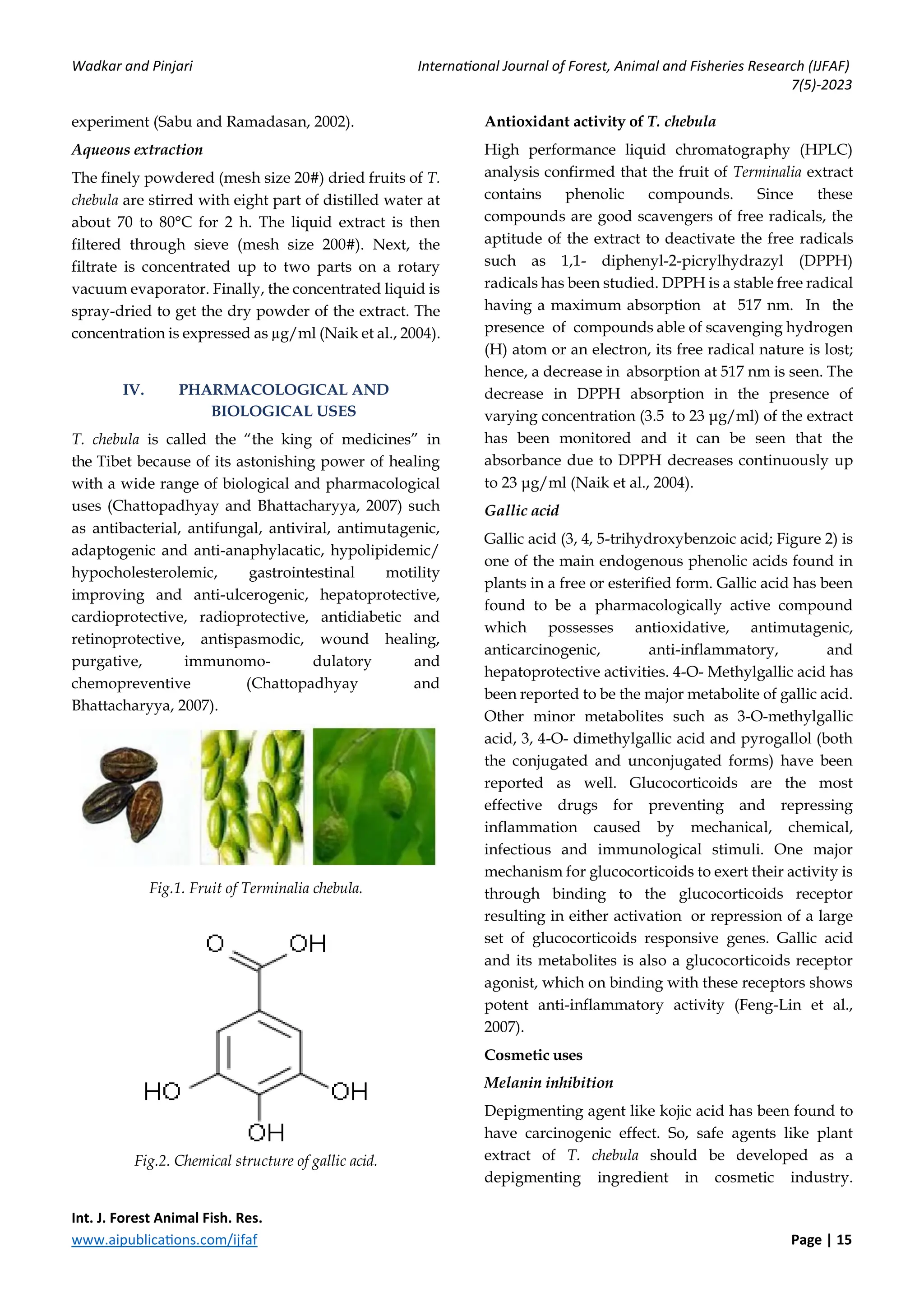 The morphology, extractions, chemical constituents and uses of ...