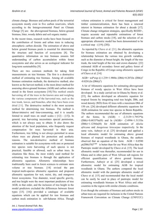 Application of Allometric Equation for Estimating Above-Ground Biomass ...