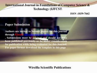International Journal on Foundations of Computer Science & Technology ...