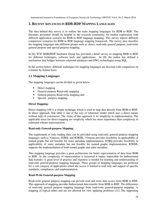 A REVIEW ON RDB TO RDF MAPPING FOR SEMANTIC WEB | PDF