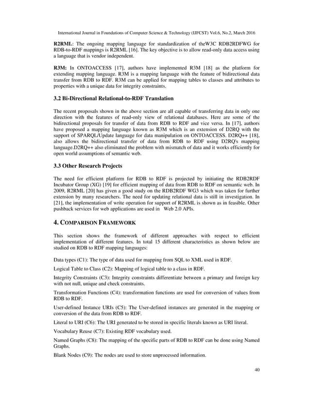 A REVIEW ON RDB TO RDF MAPPING FOR SEMANTIC WEB | PDF | Databases | Computer Software and ...