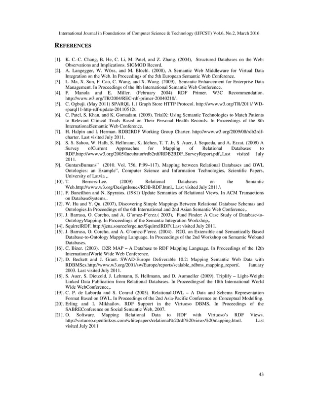 A Review On Rdb To Rdf Mapping For Semantic Web Pdf 