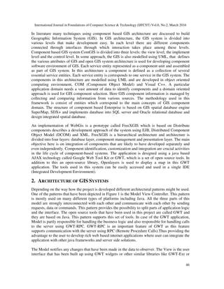 ARCHITECTURAL FRAMEWORK FOR DEVELOPING COMPONENT BASED GIS SYSTEM | PDF