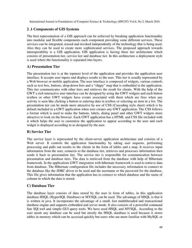 ARCHITECTURAL FRAMEWORK FOR DEVELOPING COMPONENT BASED GIS SYSTEM | PDF