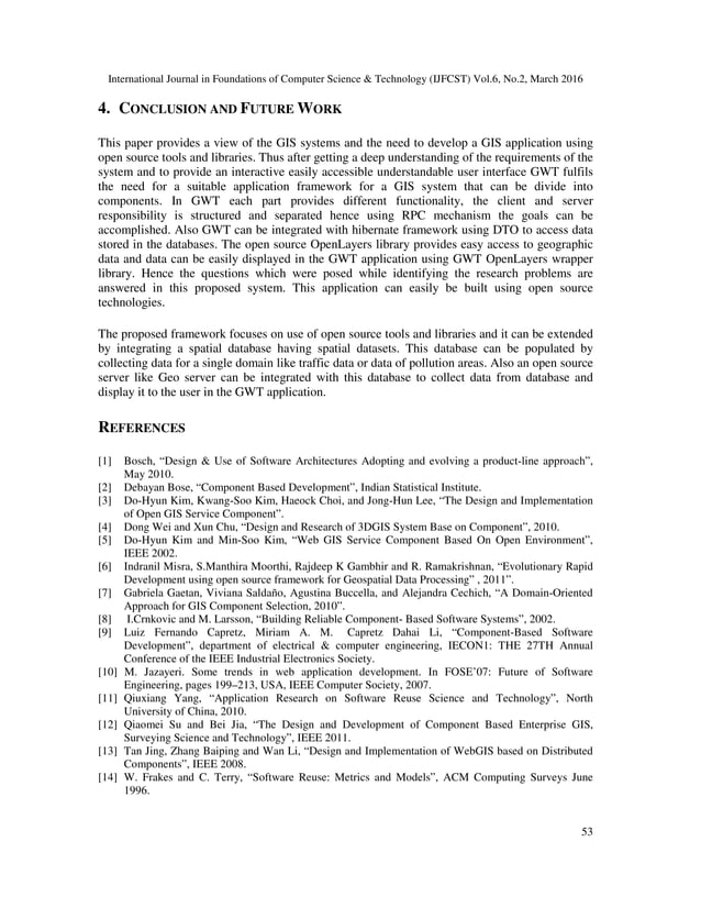 ARCHITECTURAL FRAMEWORK FOR DEVELOPING COMPONENT BASED GIS SYSTEM | PDF