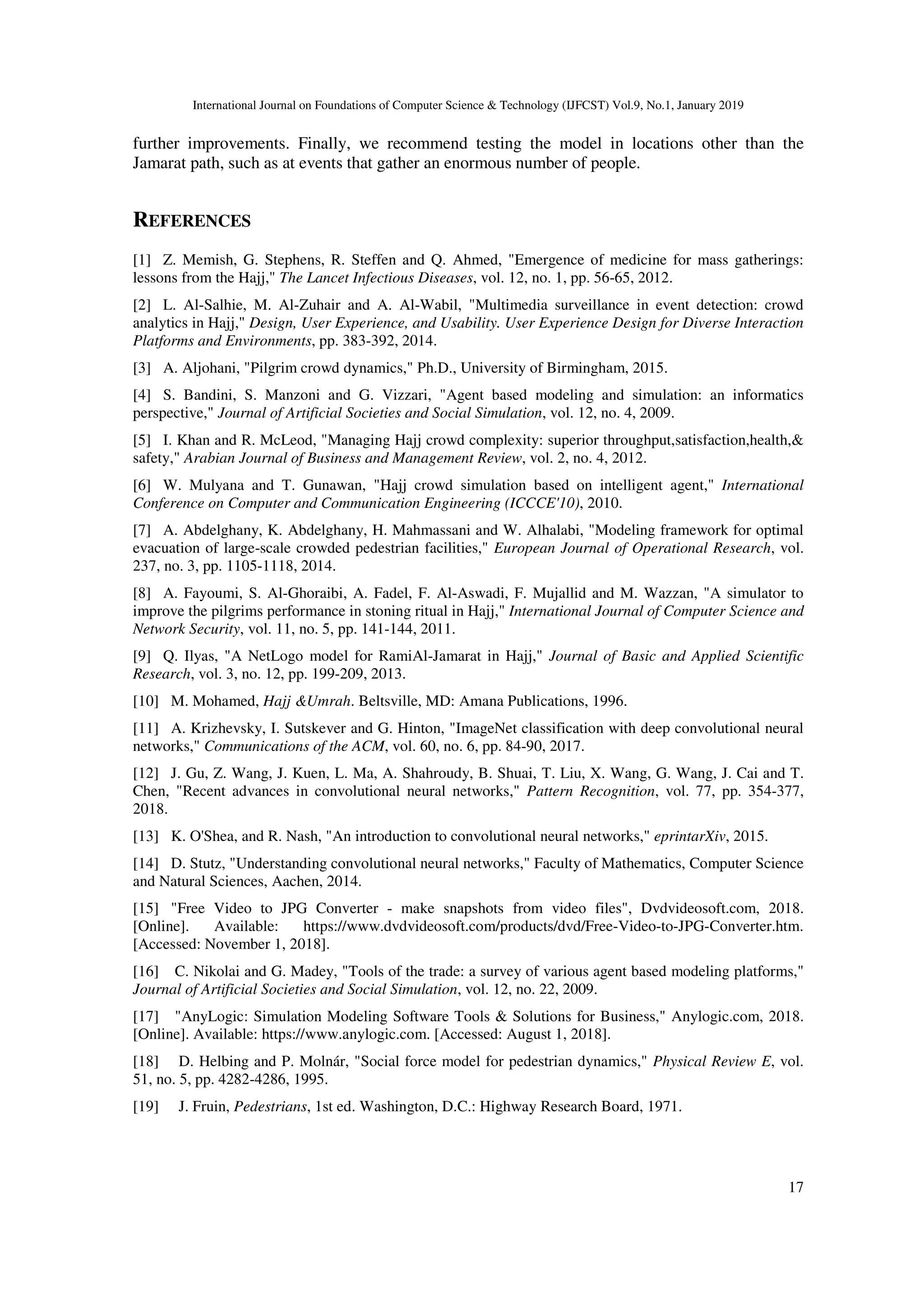 PILGRIMAGE (HAJJ) CROWD MANAGEMENT USING AGENT-BASED METHOD | PDF