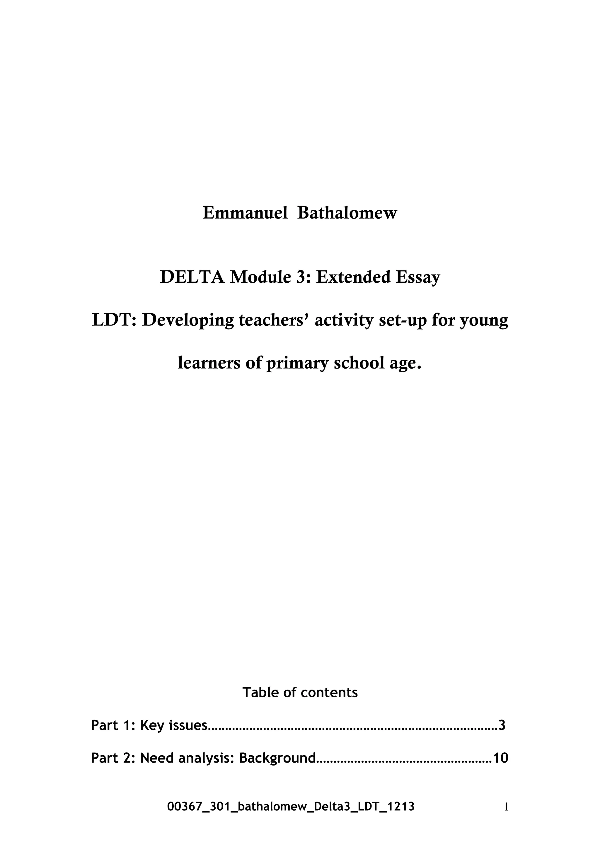 Cambridge Delta module 3 | DOC