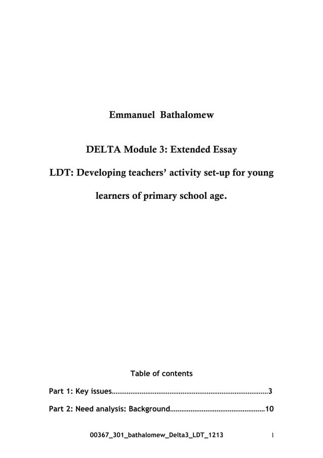 Cambridge Delta module 3 | DOC | Homework and Study | Education