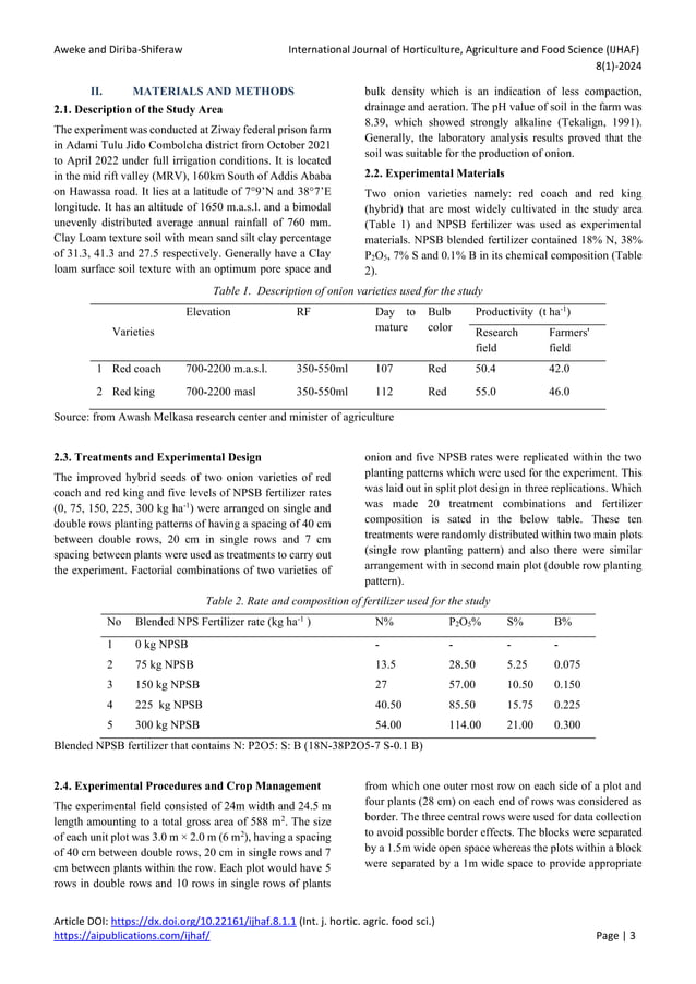 Growth, Yield and Economic Advantage of Onion (Allium cepa L ...