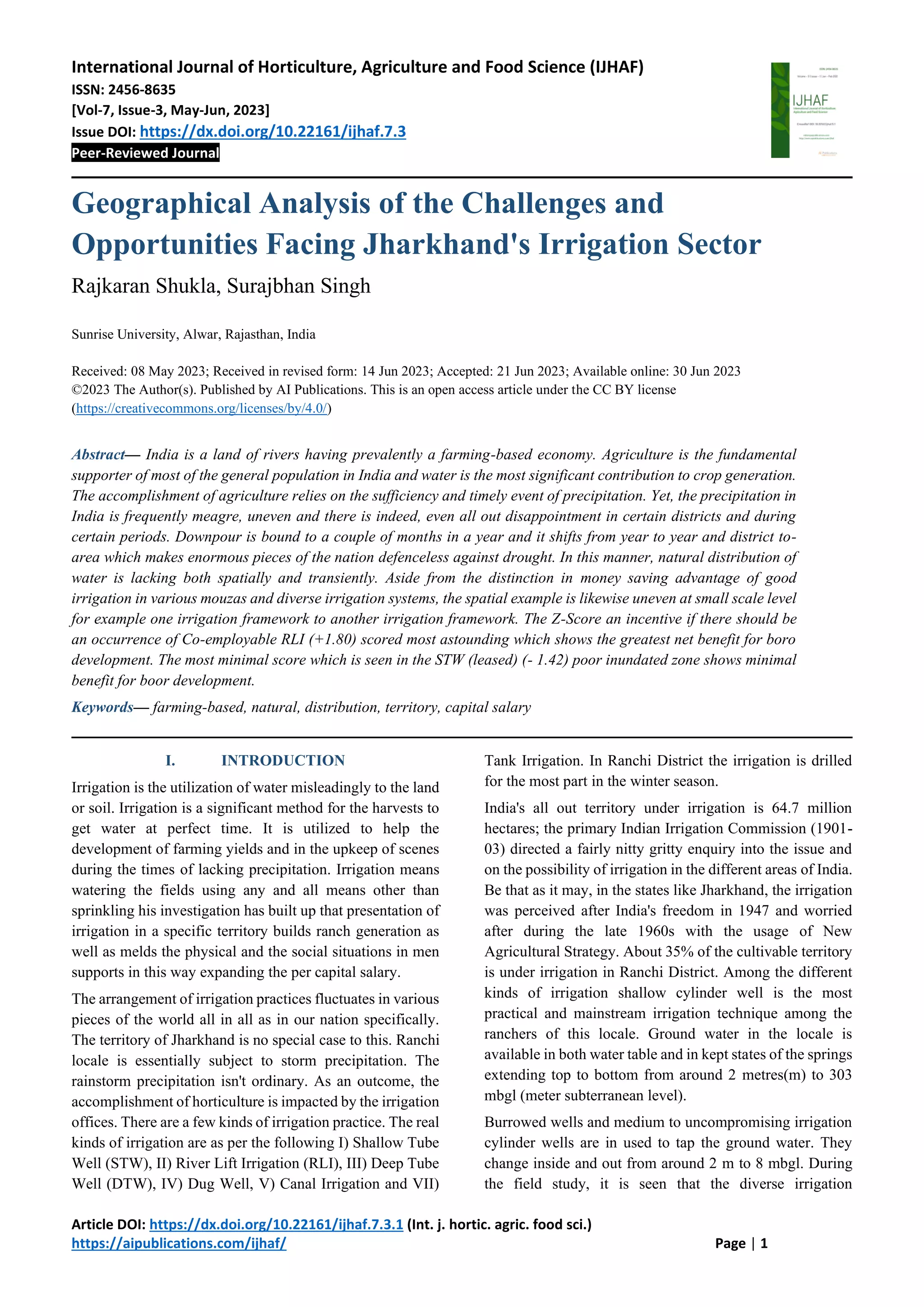 Geographical Analysis of the Challenges and Opportunities Facing ...