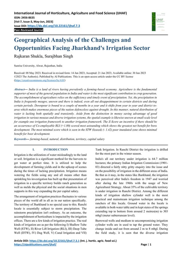 Geographical Analysis of the Challenges and Opportunities Facing ...