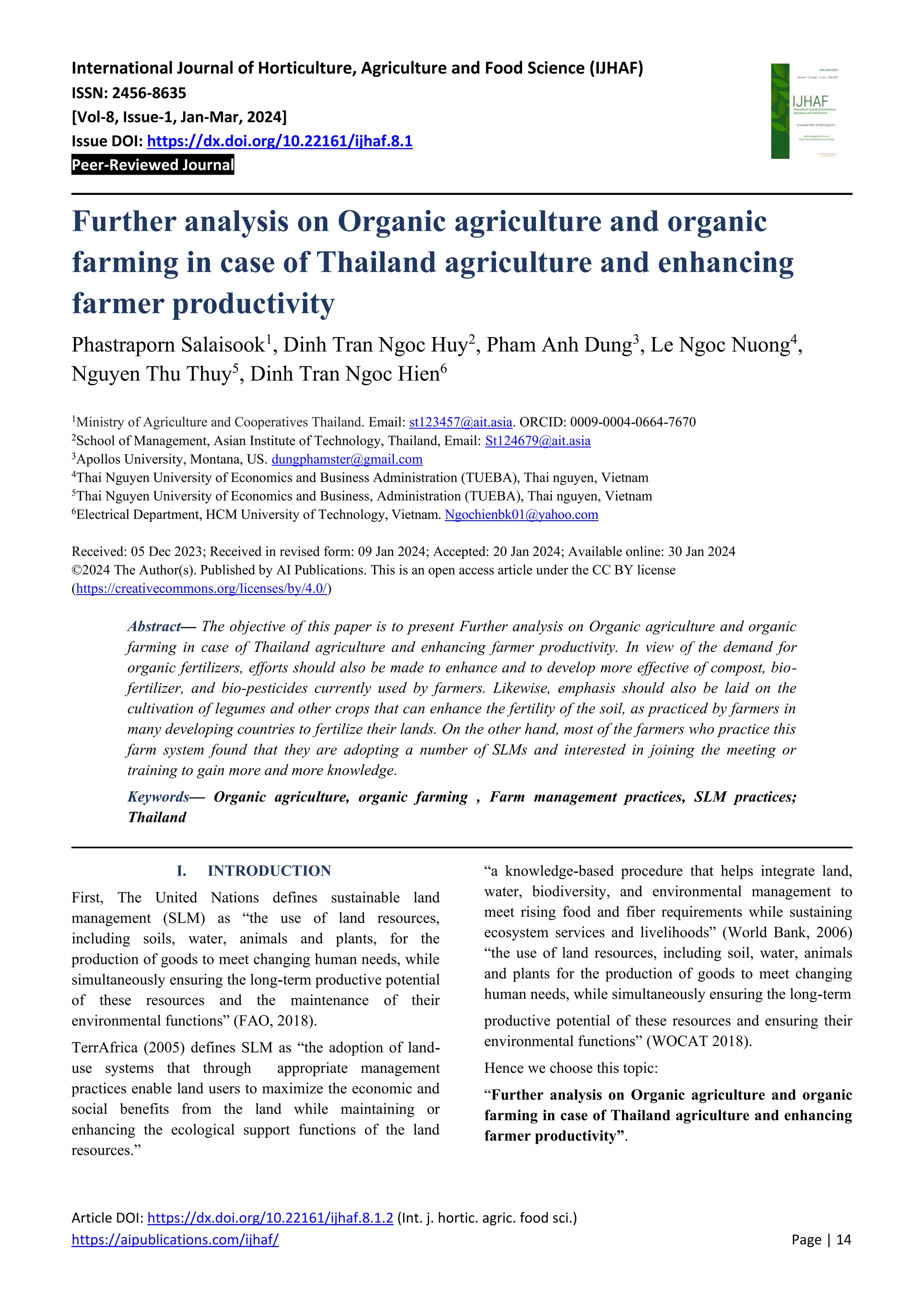Further analysis on Organic agriculture and organic farming in case of ...