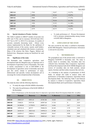 A Study on Performance of the Karnataka State Cooperative Agriculture ...