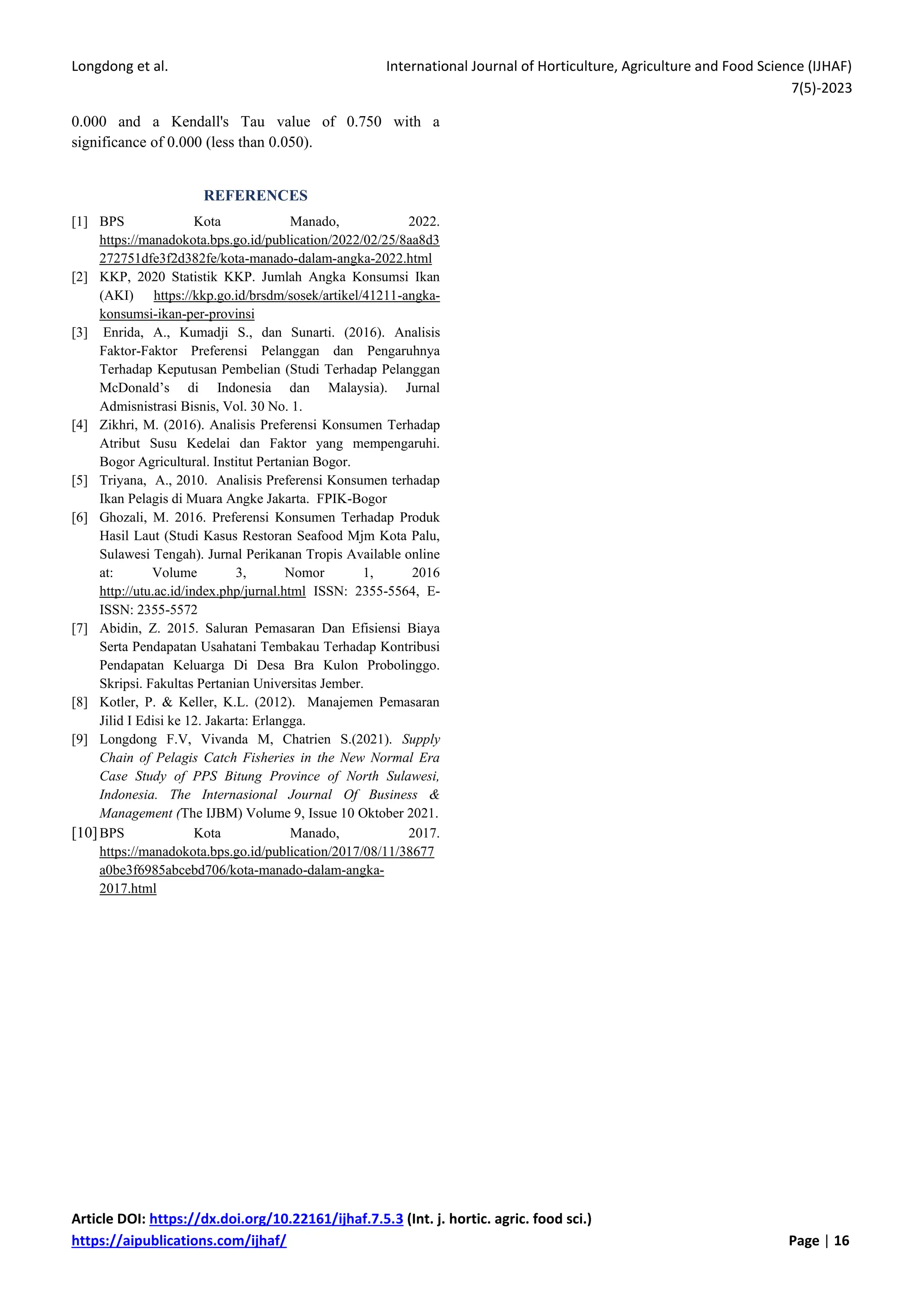 A Consumer Preferences in Culinary Tourism Fresh Tuna Fish Chest and Jaw Bones Case Study in ...