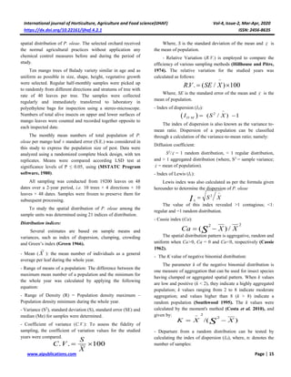 Spatial distribution of the plum scale insect, Parlatoria oleae (Colvee ...