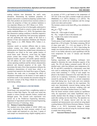 Hydration Kinetics of Blanched and Unblanched Sword Beans | PDF | Agriculture | Industries