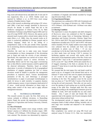 Assessment of Pest Severity and Biological Parameters of Bactrocera ...