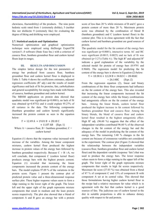 Optimization and Modeling of Energy Bars Based Formulations by Simplex Lattice Mixture Design | PDF