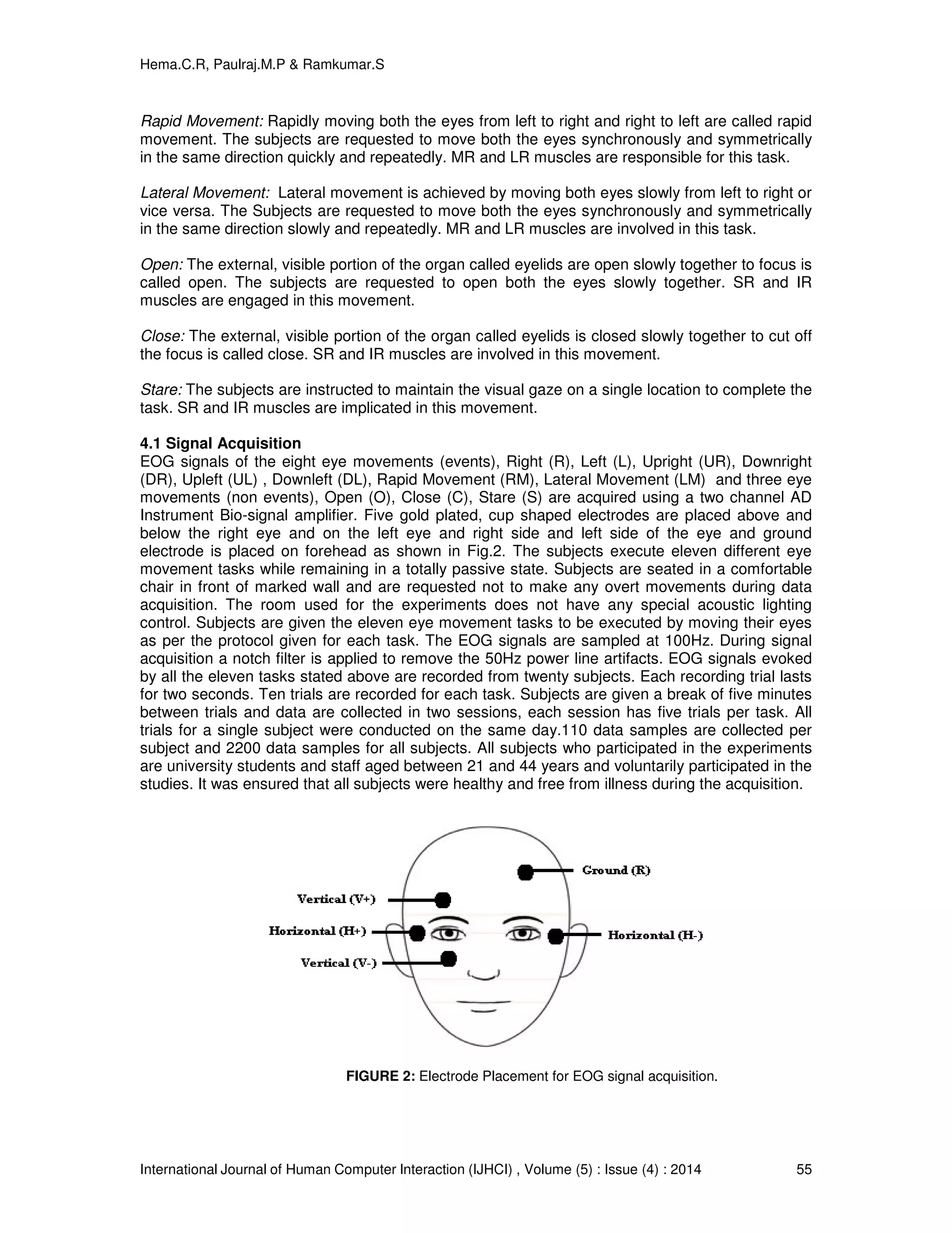 Classification Of Eye Movements Using Electrooculography And Neural Networks Pdf