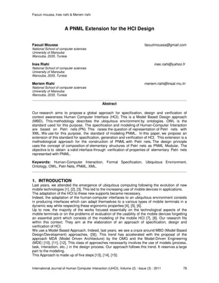 A PNML extension for the HCI design | PDF