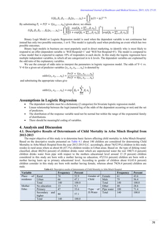 Determinats of Child Mortality in Arba Minch Hospital | PDF