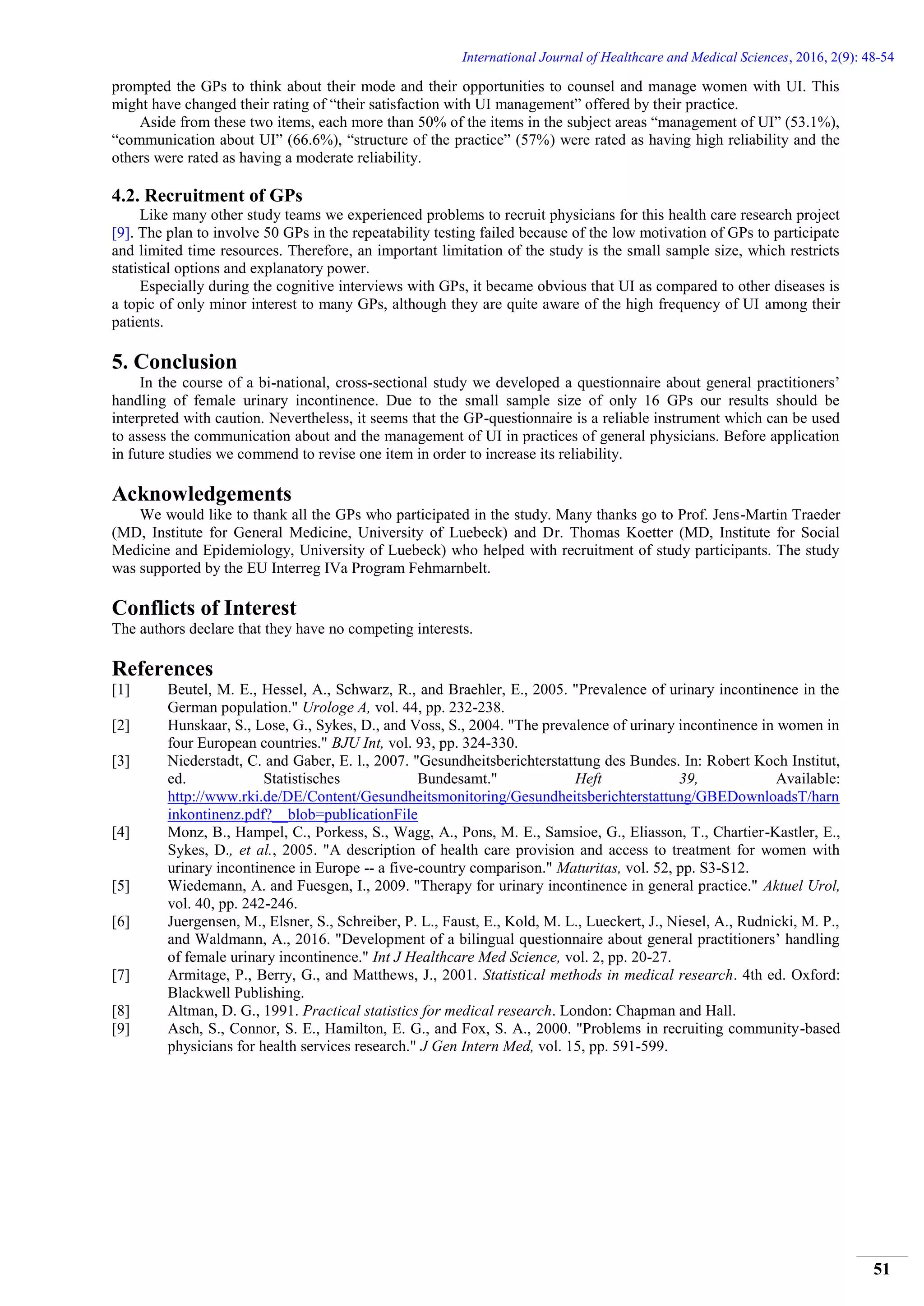 Reliability of a German Questionnaire about General Practitioners ...