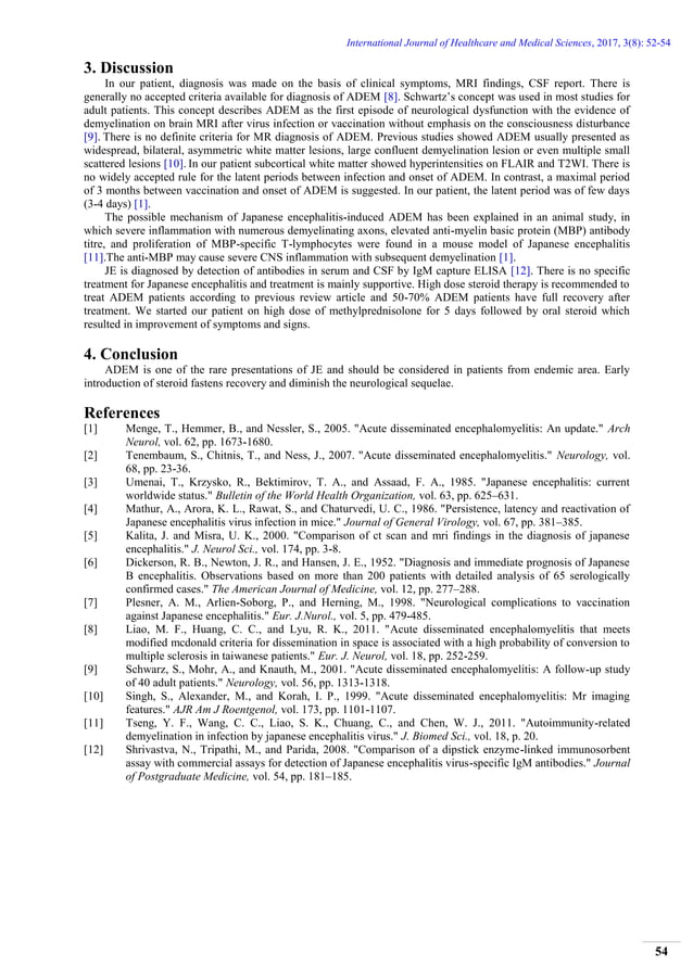 A Rare Case of ADEM after Japanese Encephalitis | PDF