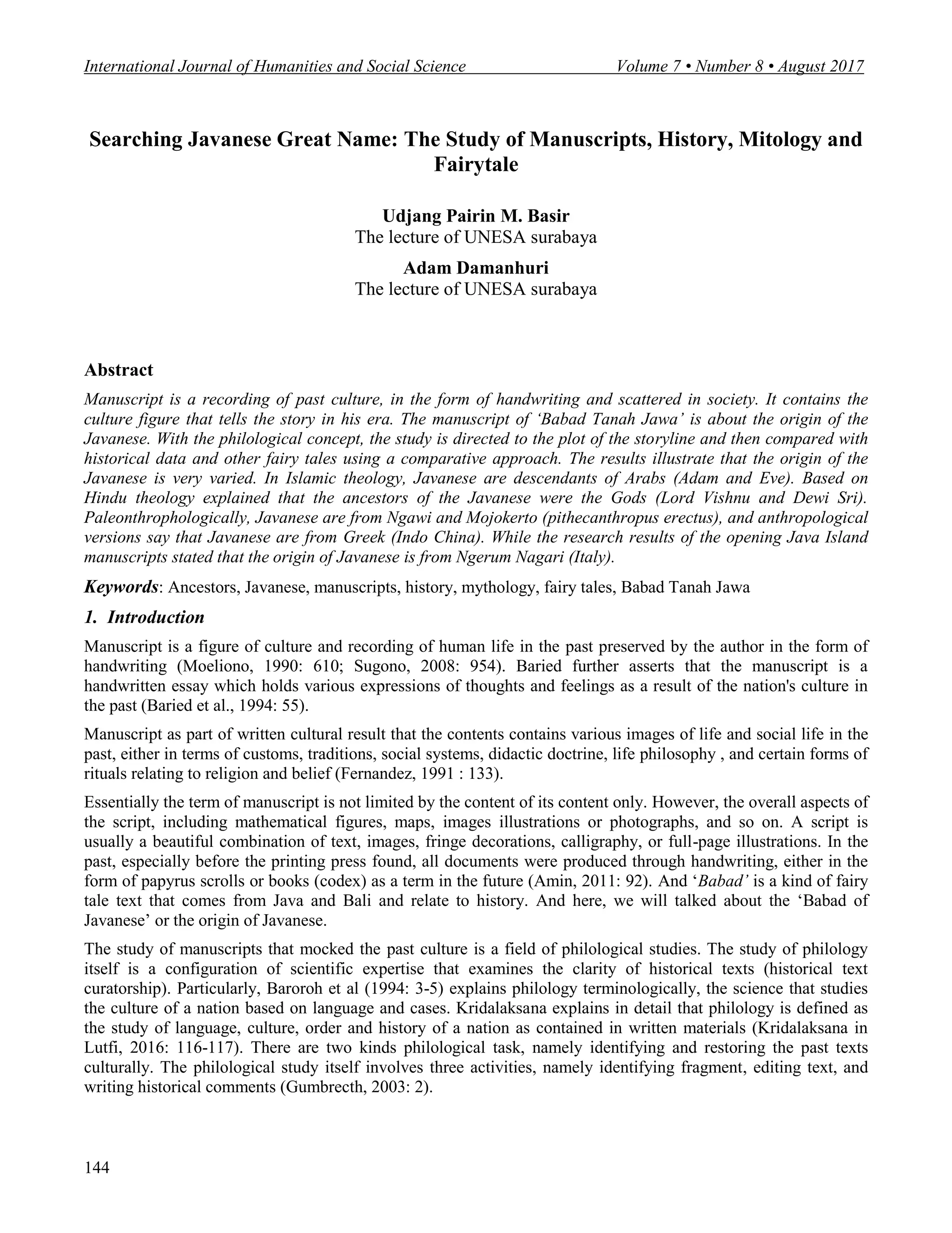 Ijhss journal | PDF | Genealogy and Ancestry | Hobbies & Interests