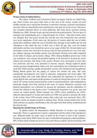 A Case Study On Working Women And Their Reproductive Health Problems ...