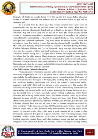 A Case Study On Working Women And Their Reproductive Health Problems ...