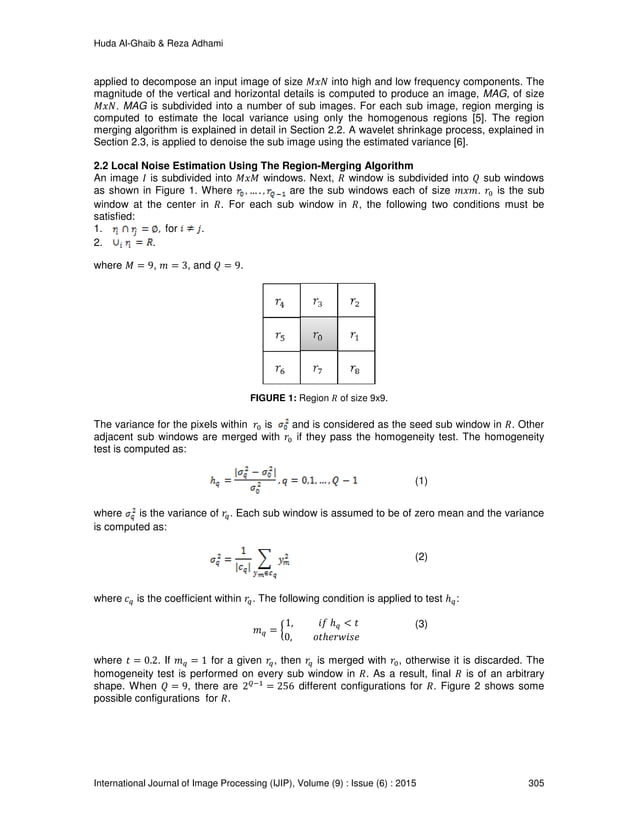 Denoising Process Based on Arbitrarily Shaped Windows | PDF