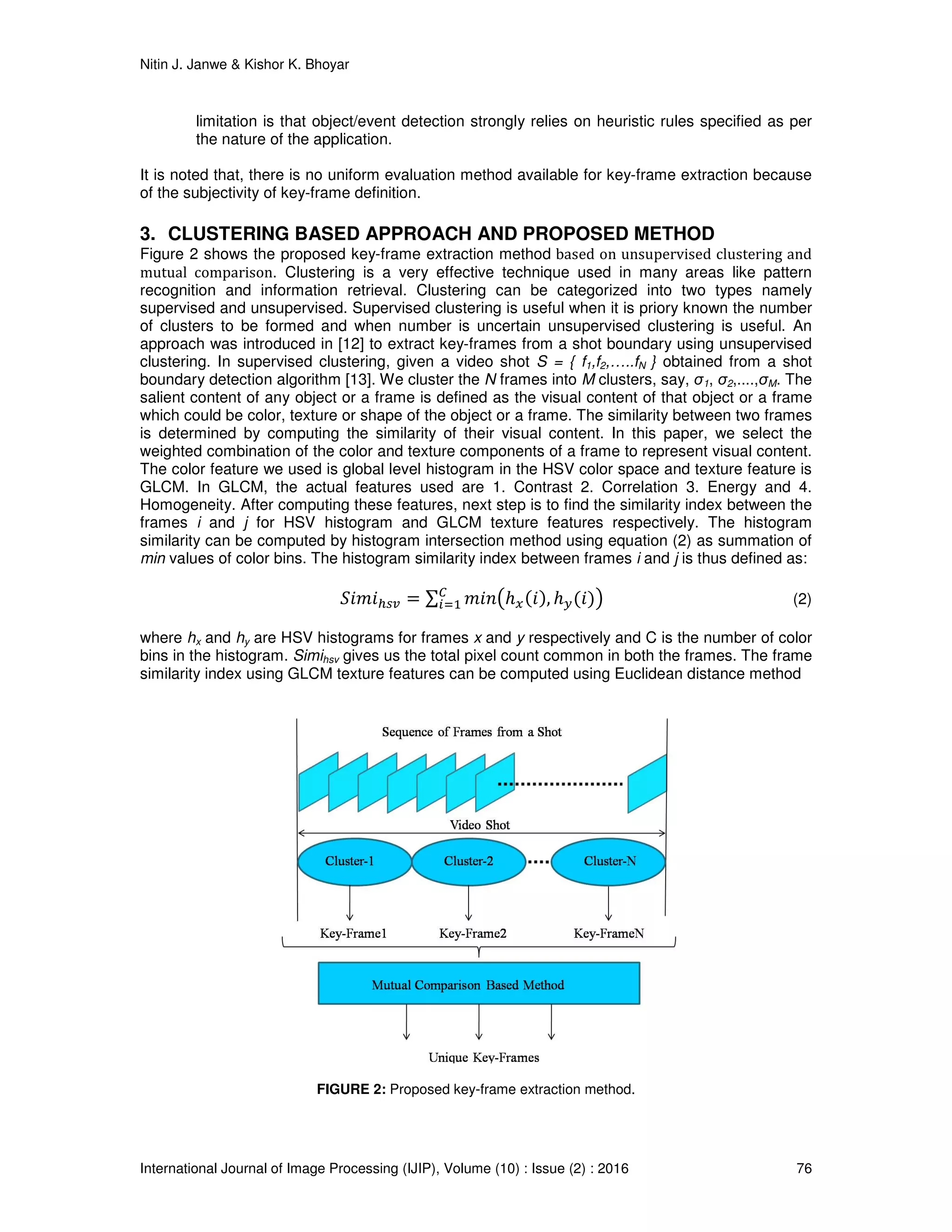 Video Key-Frame Extraction using Unsupervised Clustering and Mutual Comparison | PDF