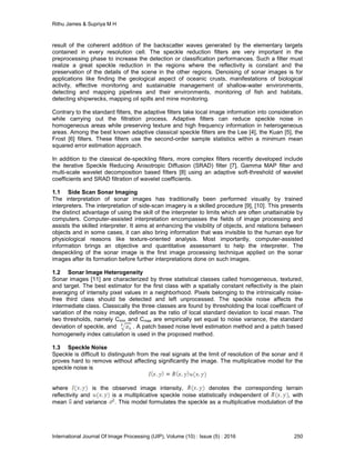 Computationally Efficient Methods for Sonar Image Denoising using Fractional Mask | PDF