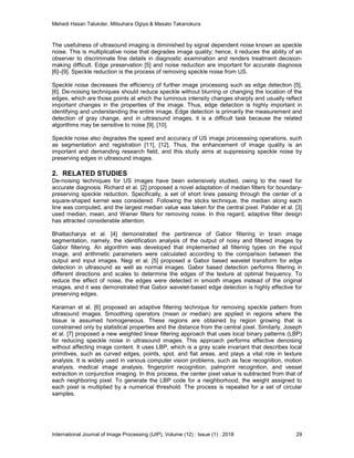 New Noise Reduction Technique for Medical Ultrasound Imaging using Gabor Filtering | PDF