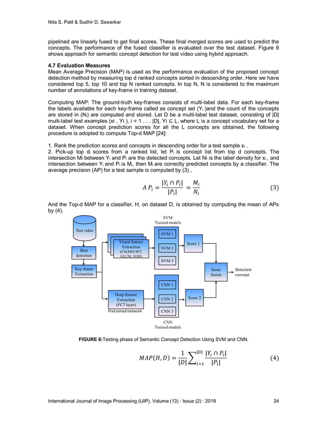 Semantic Concept Detection in Video Using Hybrid Model of CNN and SVM Classifiers | PDF