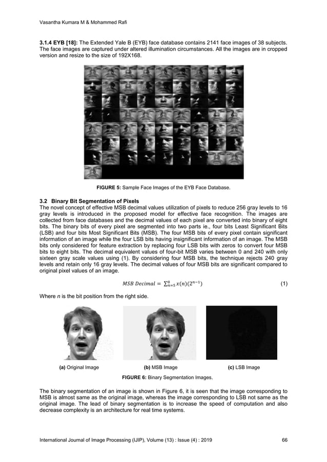 MSB based Face Recognition Using Compression and Dual Matching Techniques | PDF