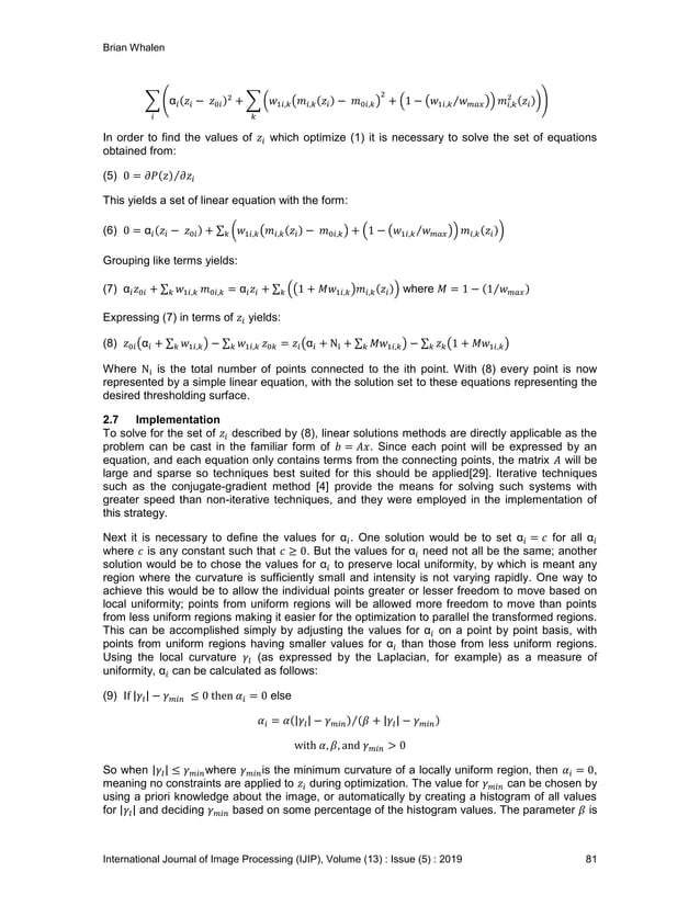 Adaptive Thresholding Using Quadratic Cost Functions | PDF