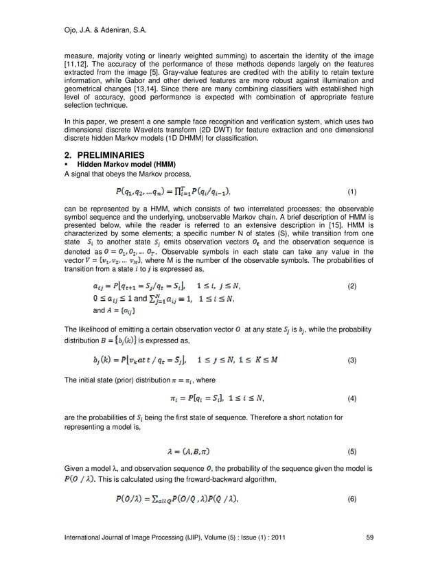 One-Sample Face Recognition Using HMM Model of Fiducial Areas | PDF
