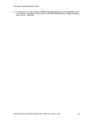 Steganalysis of LSB Embedded Images Using Gray Level Co-Occurrence Matrix | PDF