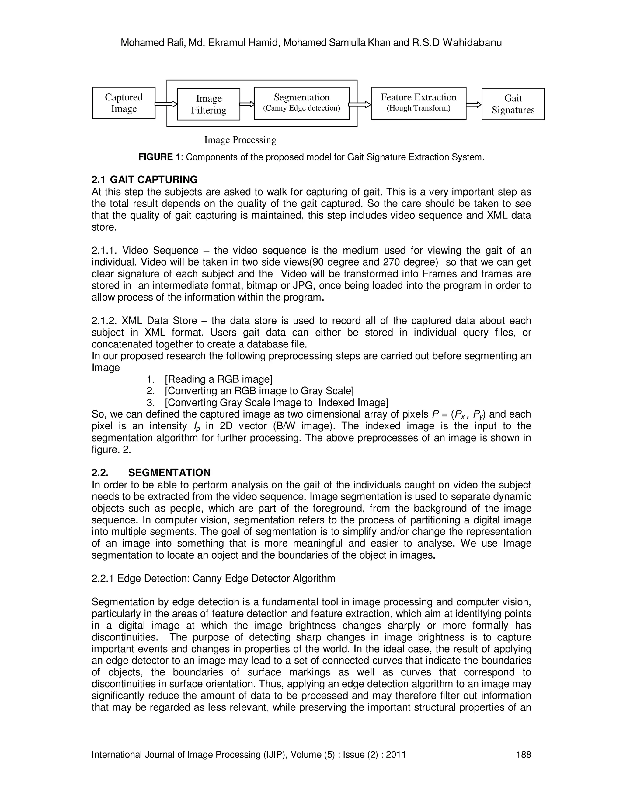 A Parametric Approach To Gait Signature Extraction For Human Motion Identification Pdf