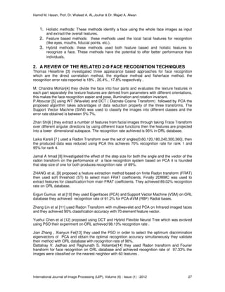 Face Recognition using Improved FFT Based Radon by PSO and PCA Techniques | PDF
