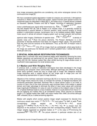 Performance Analysis and Optimization of Nonlinear Image Restoration Techniques in Spatial ...